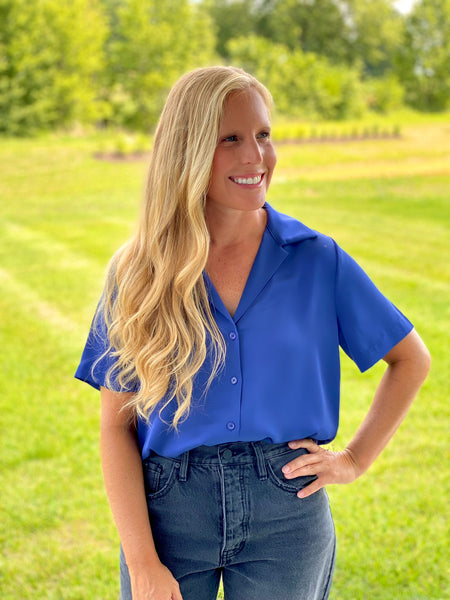 Stone Navy Short Sleeve Top | Bonnie Rae Boutique